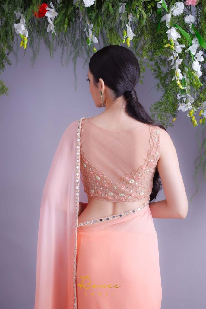 Trendy Peach Color Blouse Designs For Silk Sarees | Latest Designs In 2024