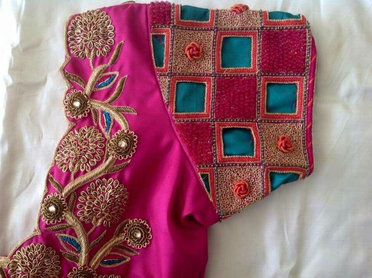 25 Cut Work Blouse Designs for Modern Brides Front & Back Design