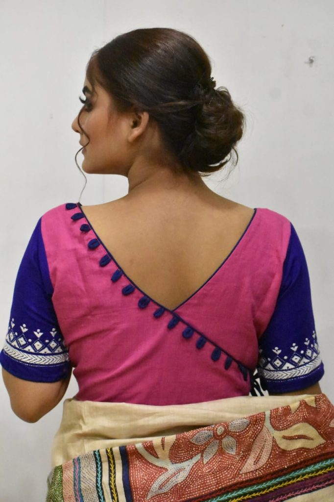 Latest Cotton Saree Blouse Designs for Women Front and Back