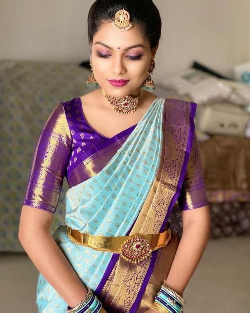 Simple Kanjivaram Saree Blouse Designs Front and Back Ideas