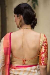 Top 20 Simple Blouse Designs for Every Saree Lover Front and Back Side