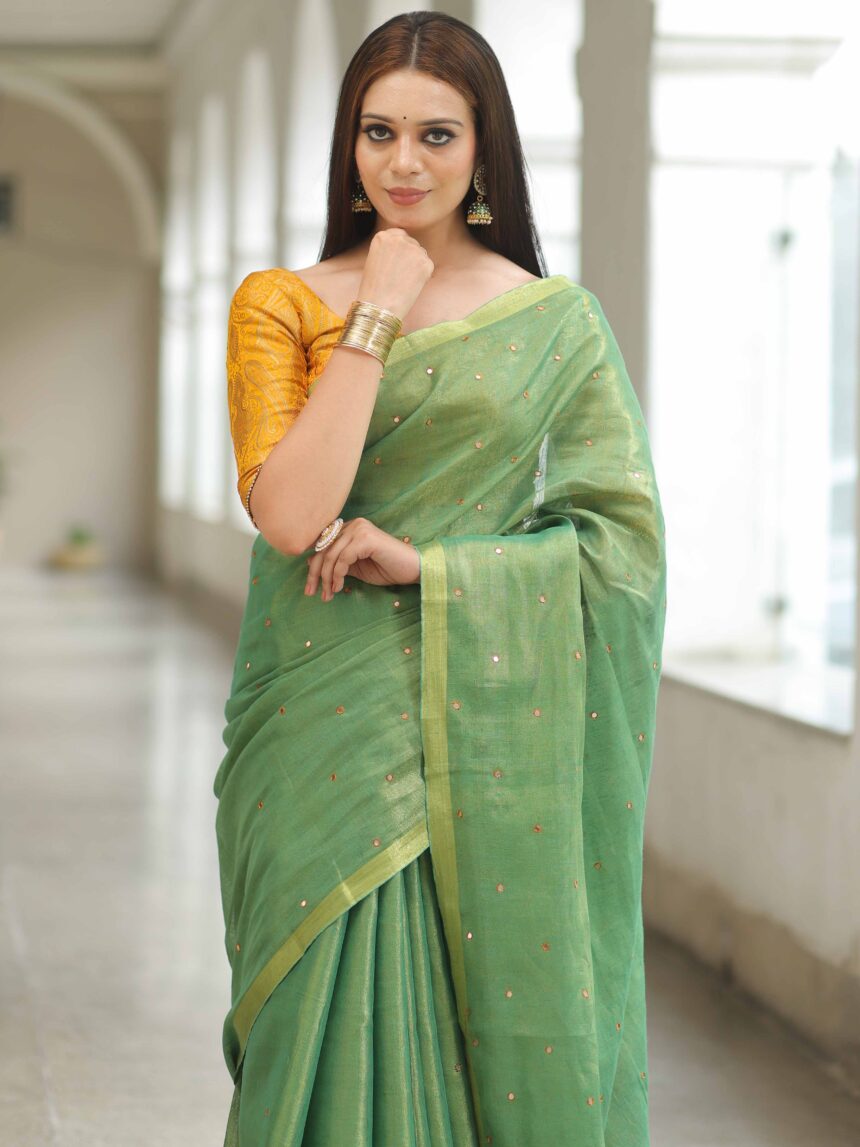 Trendy Tissue Saree Blouse Designs You Must Try in 2025 Front and Back