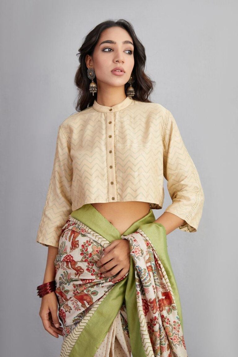 25 Stunning Half Collar Blouse Designs to Elevate Your Saree Look