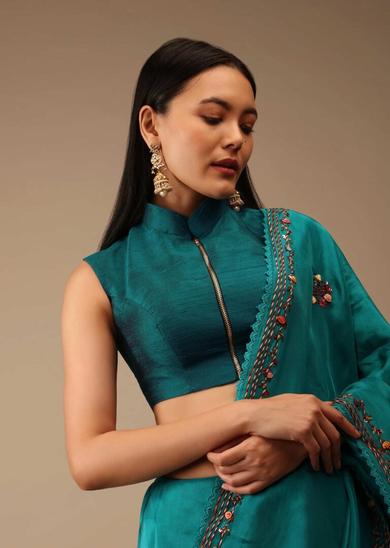25 Stunning Half Collar Blouse Designs to Elevate Your Saree Look