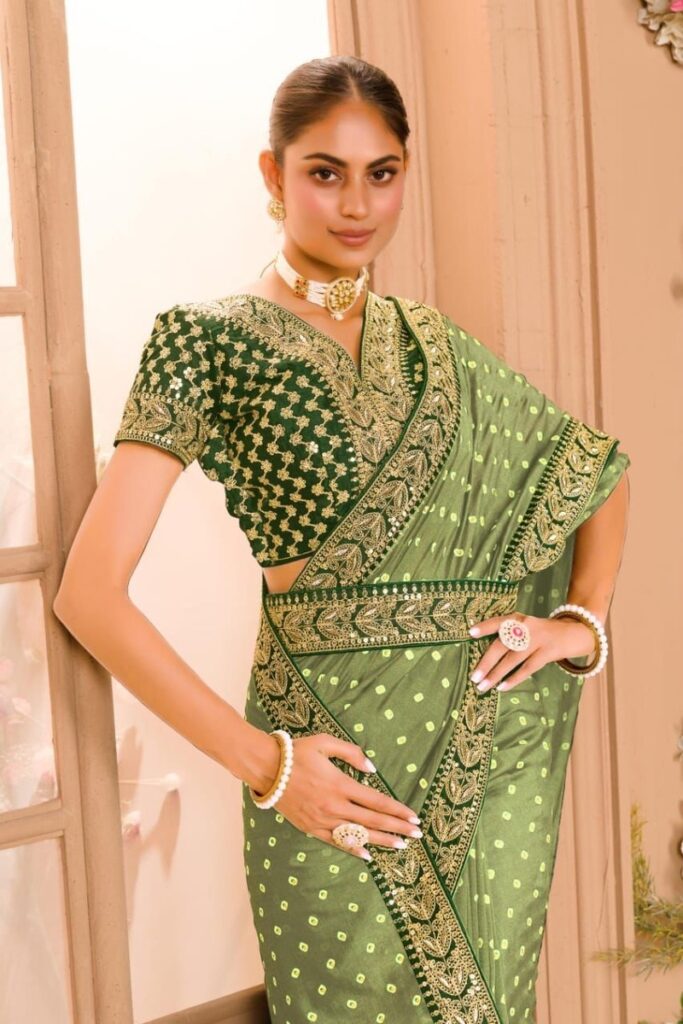How to Style a Mehndi Colour Blouse Design for Weddings and Festivals