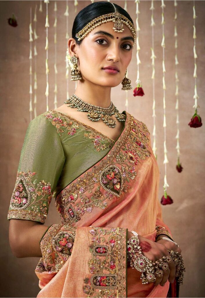 How to Style a Mehndi Colour Blouse Design for Weddings and Festivals