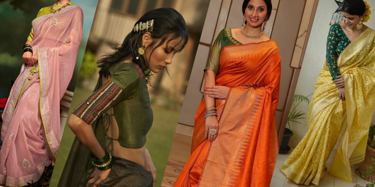What Color Saree Goes Best with Mehndi Green Blouse?