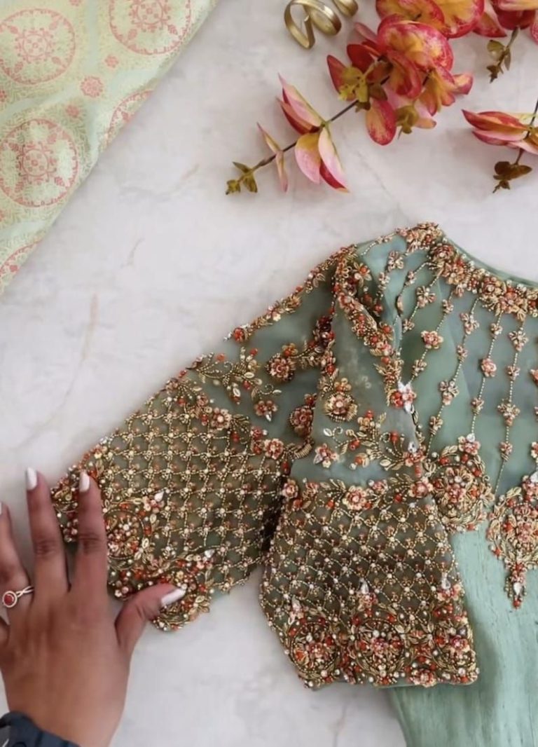Top 20 Latest Stone Work Blouse Designs for Weddings and Parties