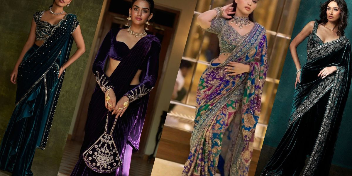 Top 10 Velvet Sarees for Reception and Wedding Ceremonies